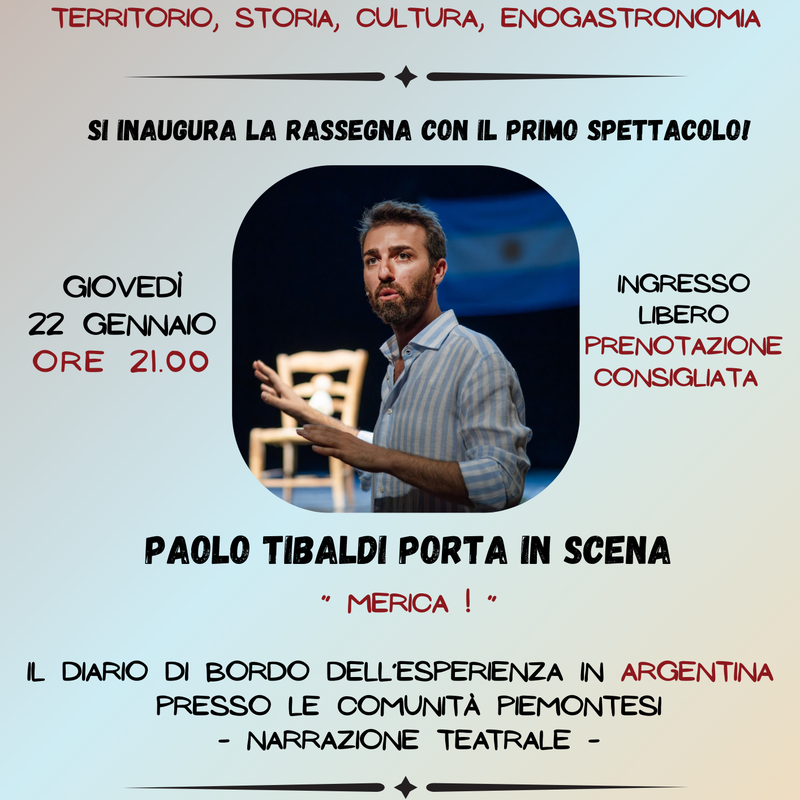 Eventi - Appuntamenti serali in Cantina Comunale - " Merica ! " - La Morra